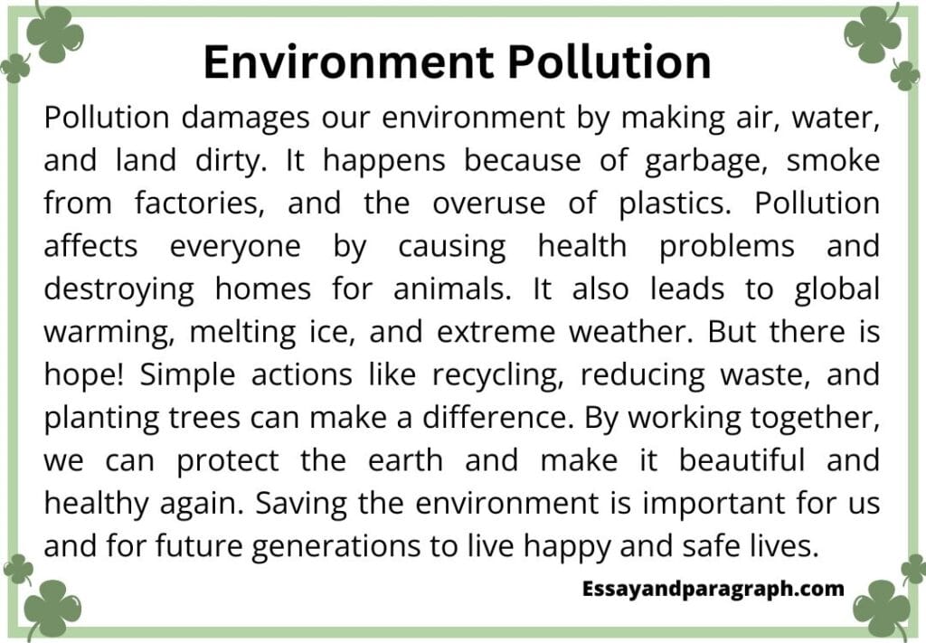 Paragraph on Environment Pollution (100 To 300 Words)