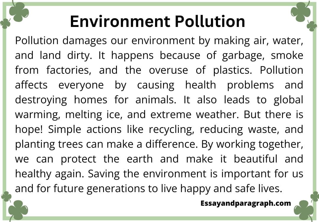 Paragraph on Environment Pollution (100 To 300 Words)