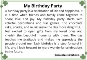 Paragraph on My Birthday Party (100 To 300 Words)