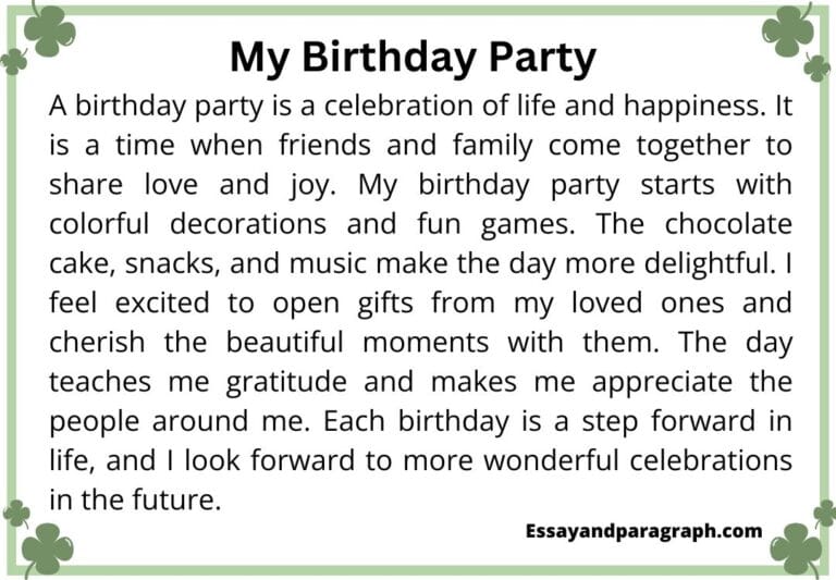 Paragraph on My Birthday Party (100 To 300 Words)