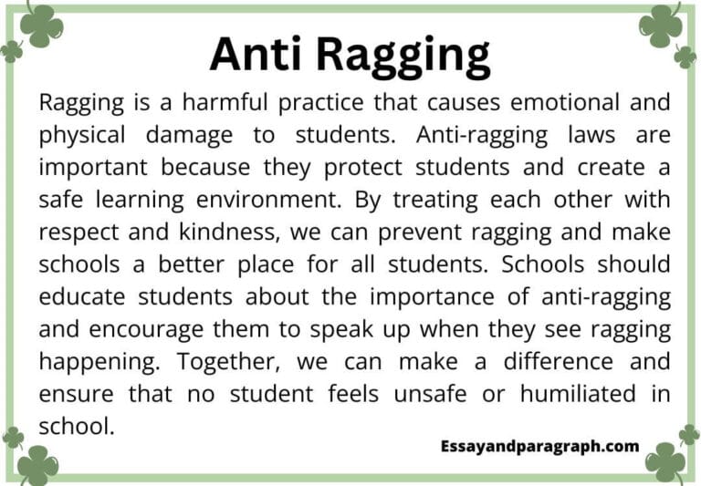 Essay on Anti Ragging (300 to 500 words) - EssayandParagraph.com