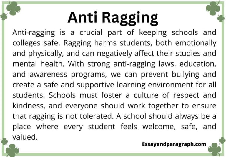Essay on Anti Ragging (300 to 500 words) - EssayandParagraph.com