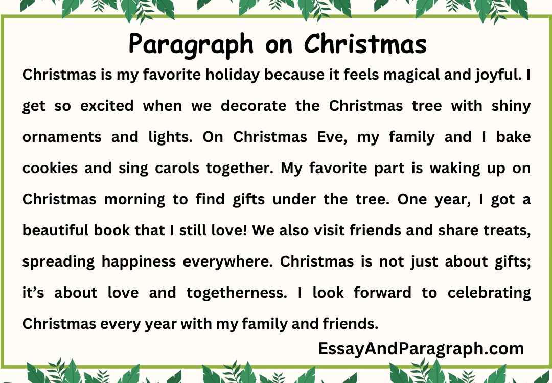 Paragraph on Christmas (100, 150, 200, 250 And 300 words)