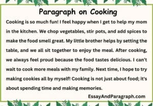 Paragraph on Cooking [100, 150, 200, 250 And 300 words]