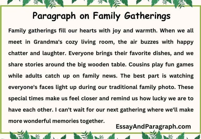 Paragraph on Family Gatherings - EssayandParagraph.com