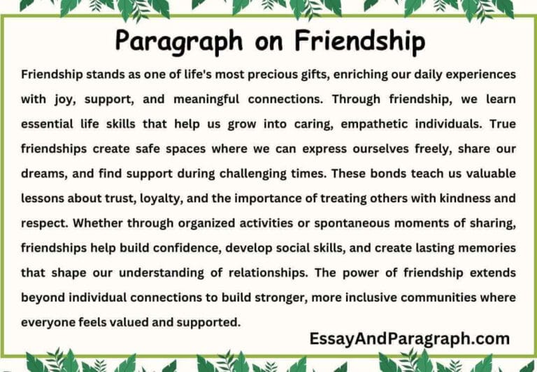 Paragraph on Friendship (100, 150, 200, 250 and 300 words ...