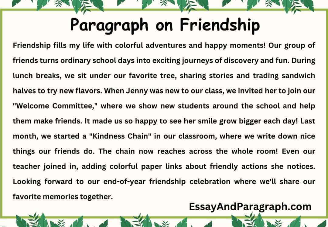 Paragraph on Friendship (100, 150, 200, 250 and 300 words ...