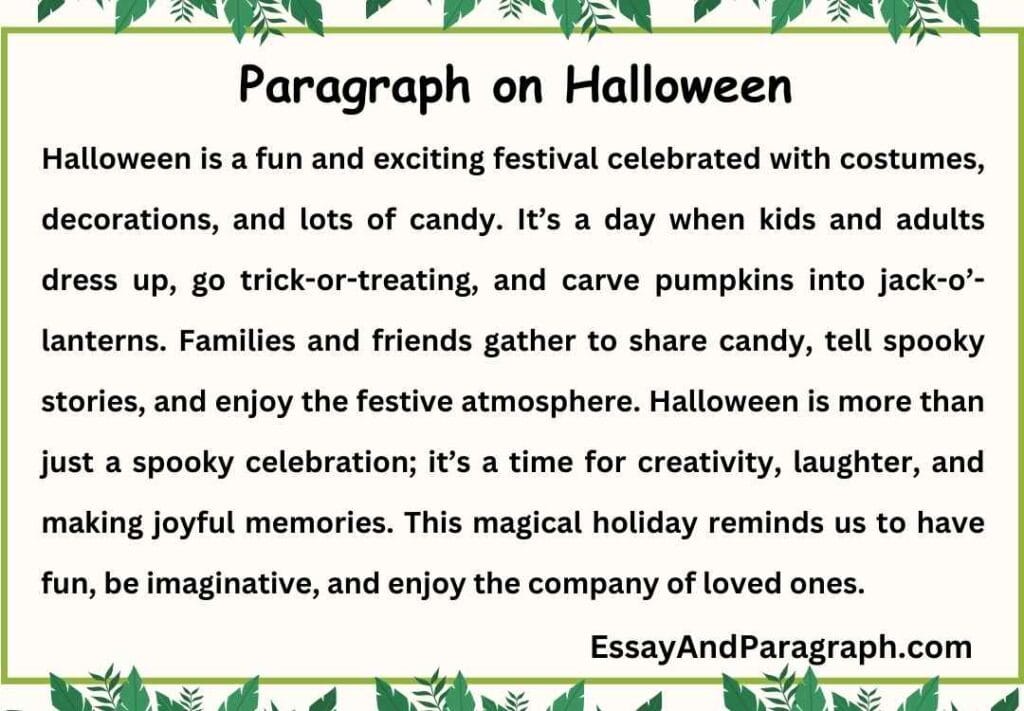 Paragraph on Halloween (100, 150, 200, 250 And 300 words)