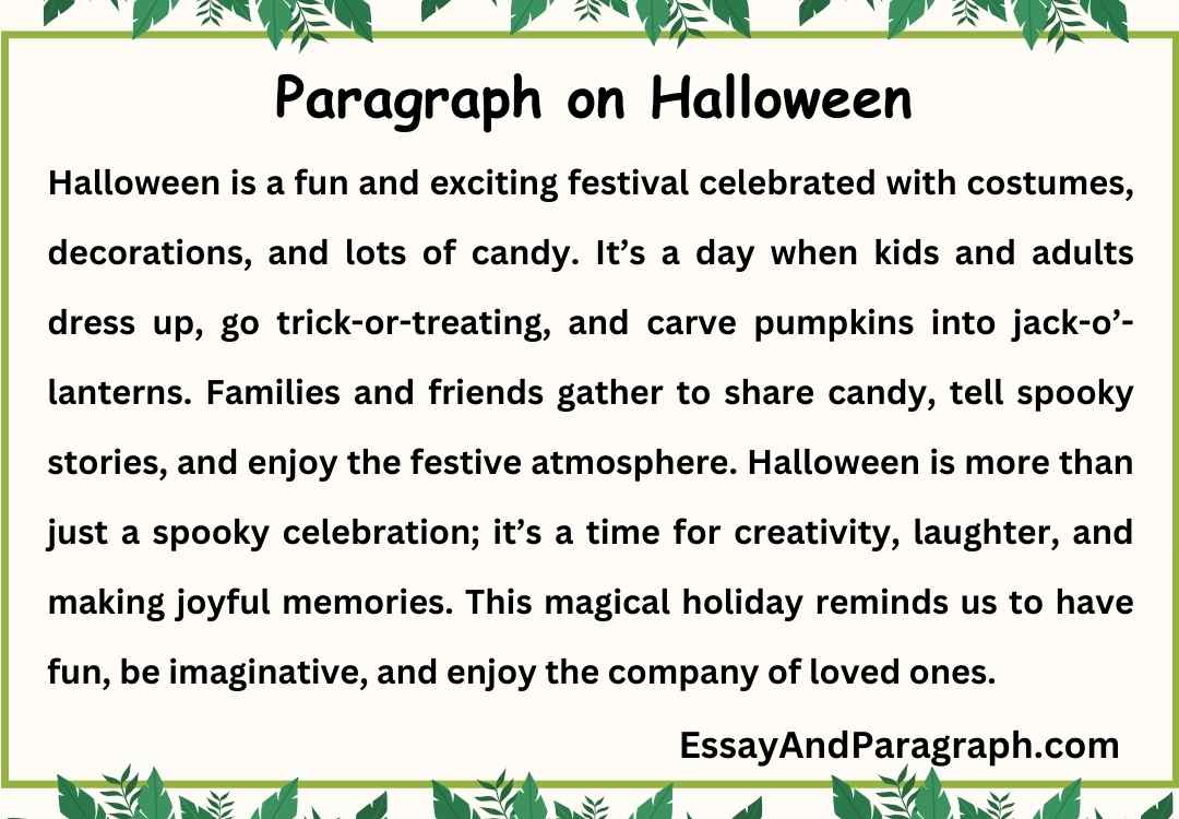 Paragraph on Halloween (100, 150, 200, 250 And 300 words)