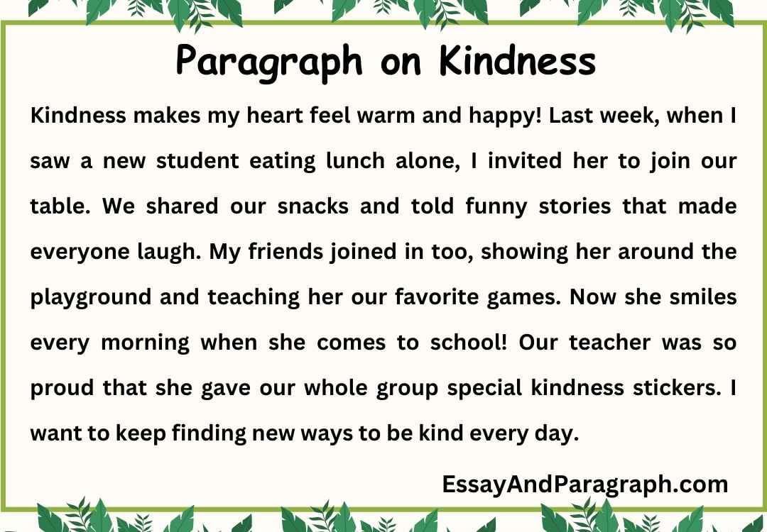 Paragraph on Kindness (100, 150, 200, 250 And 300 words)