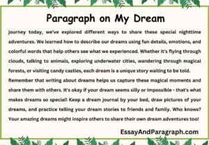 Paragraph on My Dream (100, 150, 200, 250 And 300 words)