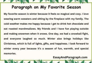 Paragraph on My Favorite Season (100, 150, 200, 250 And 300 words)