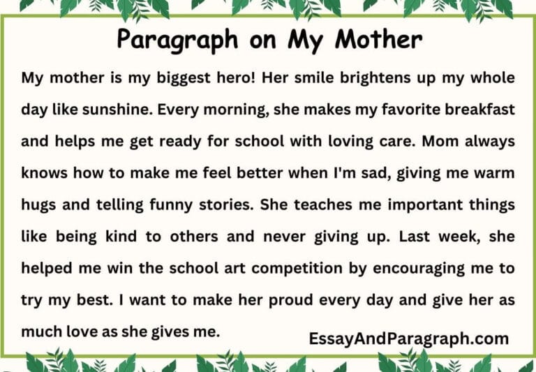 Paragraph on My Mother (100, 150, 200, 250 And 300 words)