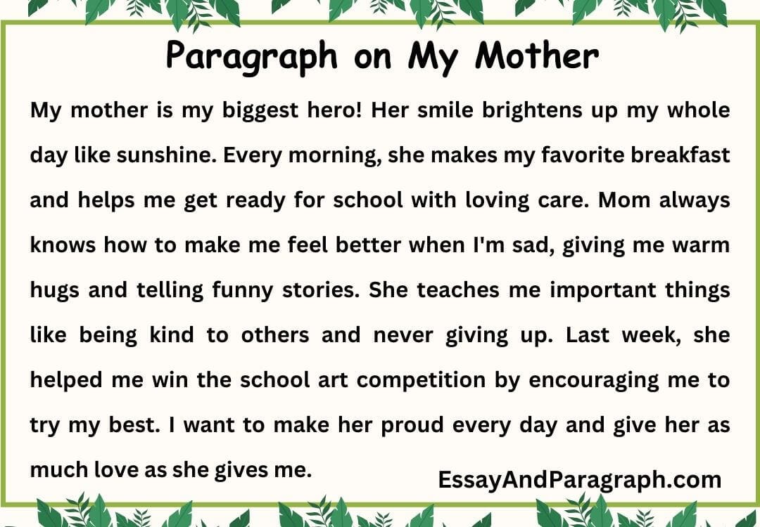 Paragraph on My Mother (100, 150, 200, 250 And 300 words)