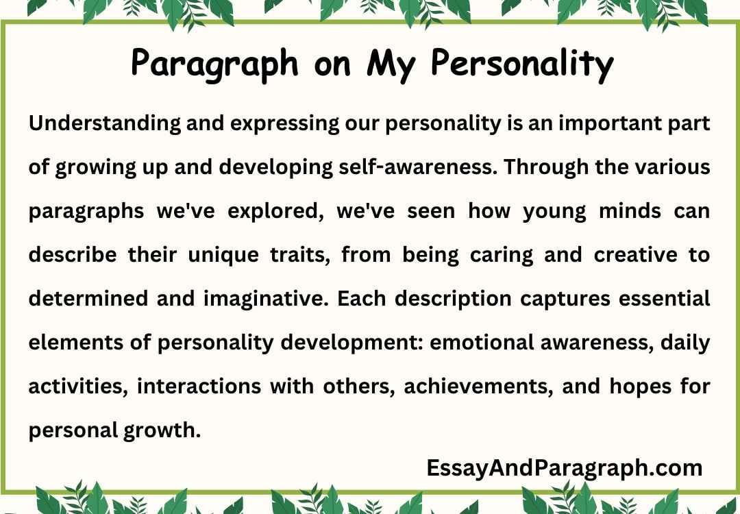 Paragraph on My Personality (100, 150, 200, 250 And 300 words)