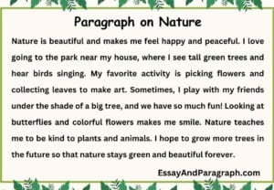 Paragraph on Nature (100, 150, 200, 250 And 300 words)