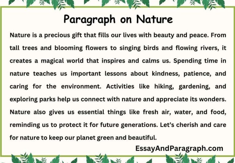 Paragraph on Nature (100, 150, 200, 250 And 300 words)