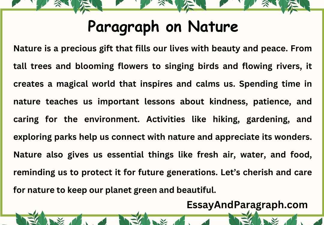 Paragraph on Nature (100, 150, 200, 250 And 300 words)