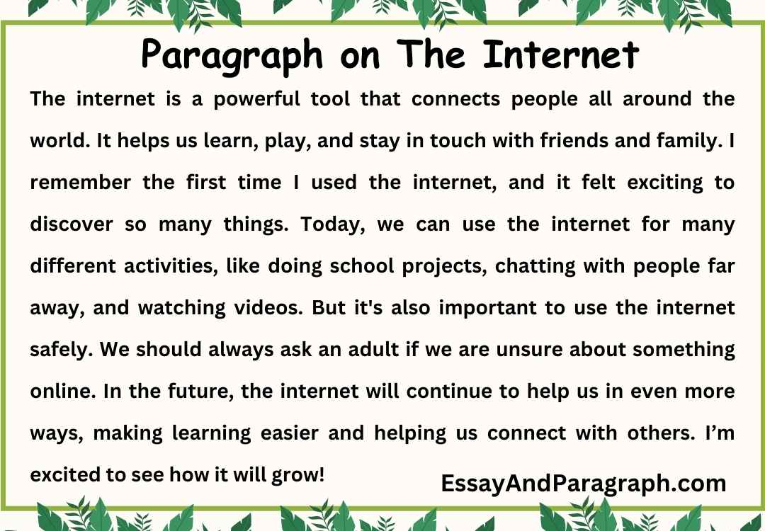 Paragraph on The Internet (100, 150, 200, 250 And 300 words)