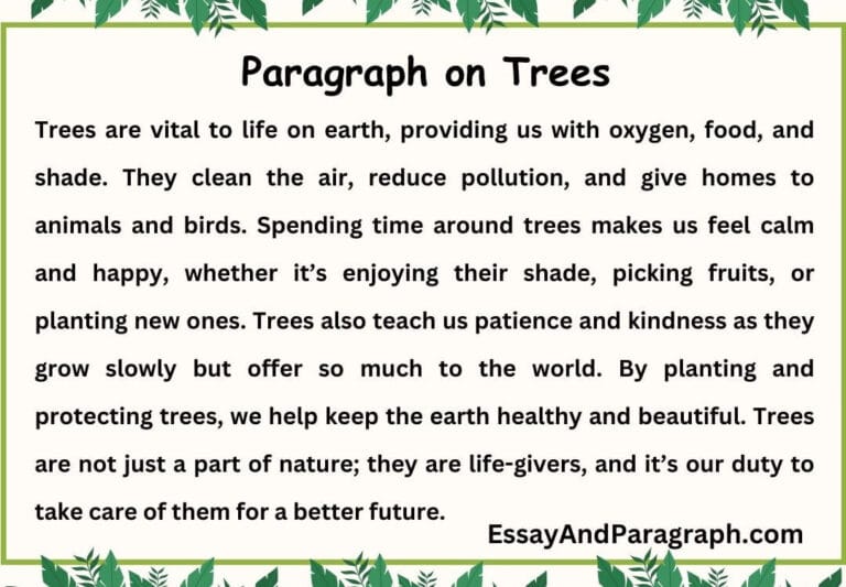 Paragraph on Trees (100, 150, 200, 250 And 300 words ...