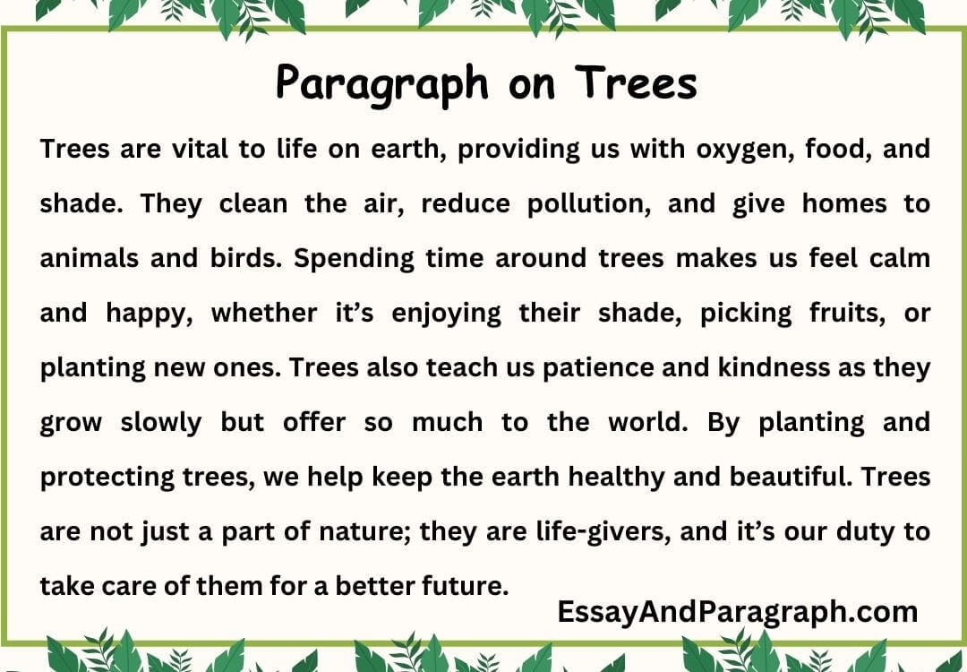 Paragraph on Trees (100, 150, 200, 250 And 300 words ...