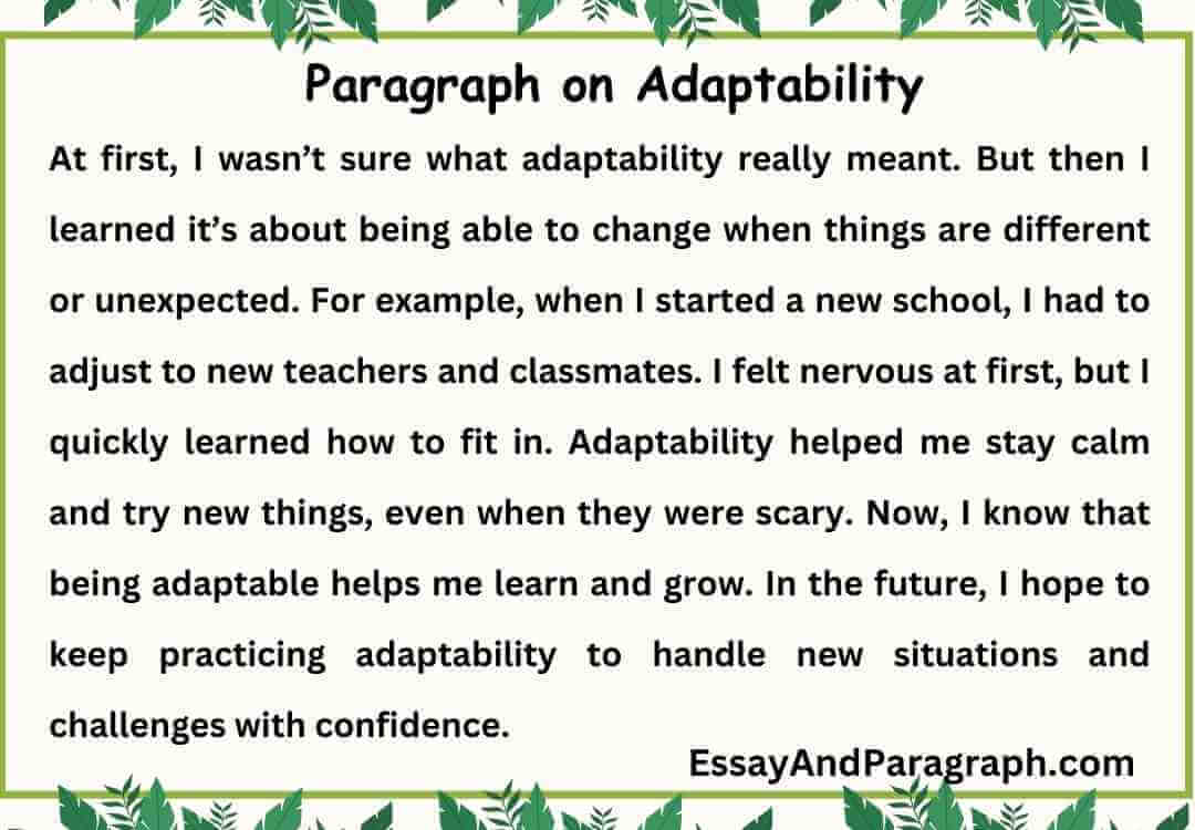 Paragraph on Adaptability [100, 150, 200, 250 And 300 words]