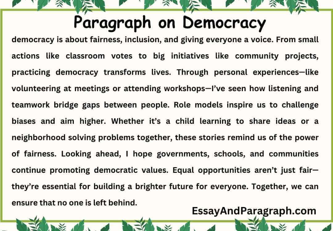 Paragraph on Democracy [100, 150, 200, 250 And 300 words ...