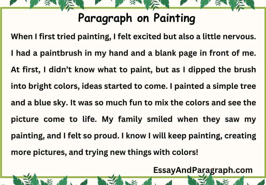 Paragraph on Painting (100, 150, 200, 250 And 300 words)