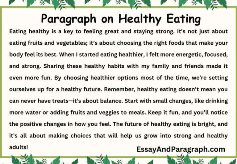 Paragraph on Healthy Eating [100, 150, 200, 250 And 300 Words]