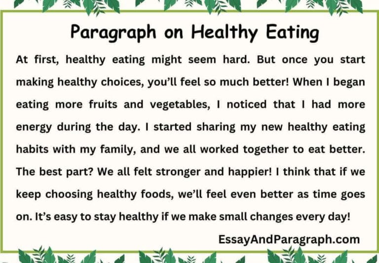 Paragraph on Healthy Eating [100, 150, 200, 250 And 300 Words]