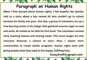 Paragraph on Human Rights [100, 150, 200, 250 And 300 words]