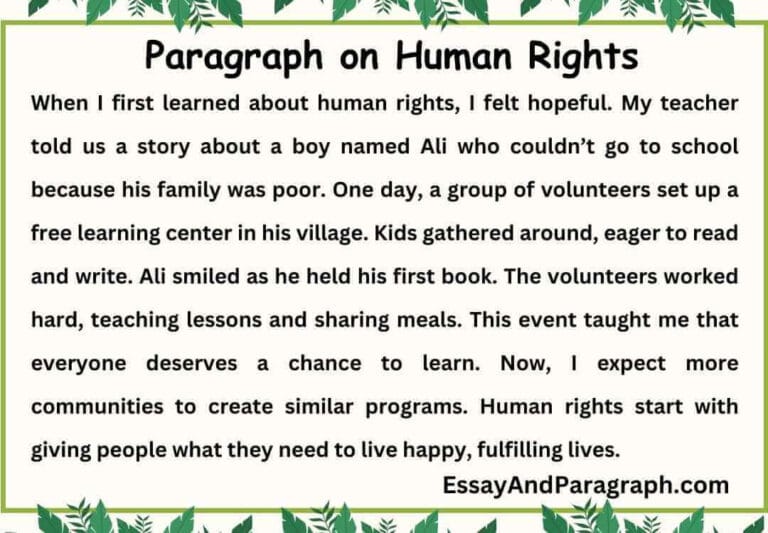 Paragraph on Human Rights [100, 150, 200, 250 And 300 words]