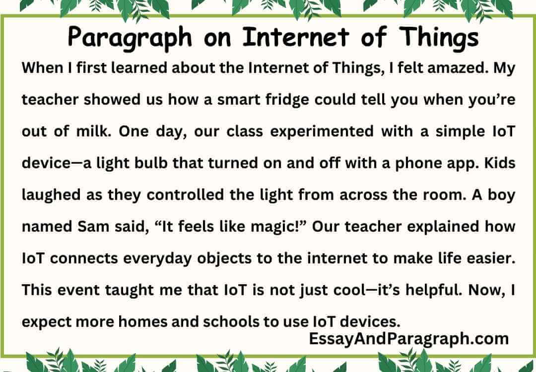 Paragraph on Internet of Things [100, 150, 200, 250 And 300 words]