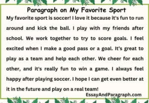 Paragraph on My Favorite Sport [100, 150, 200, 250 And 300 words]