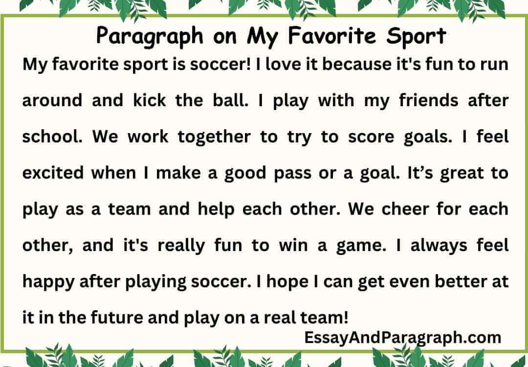 Paragraph on My Favorite Sport [100, 150, 200, 250 And 300 words]