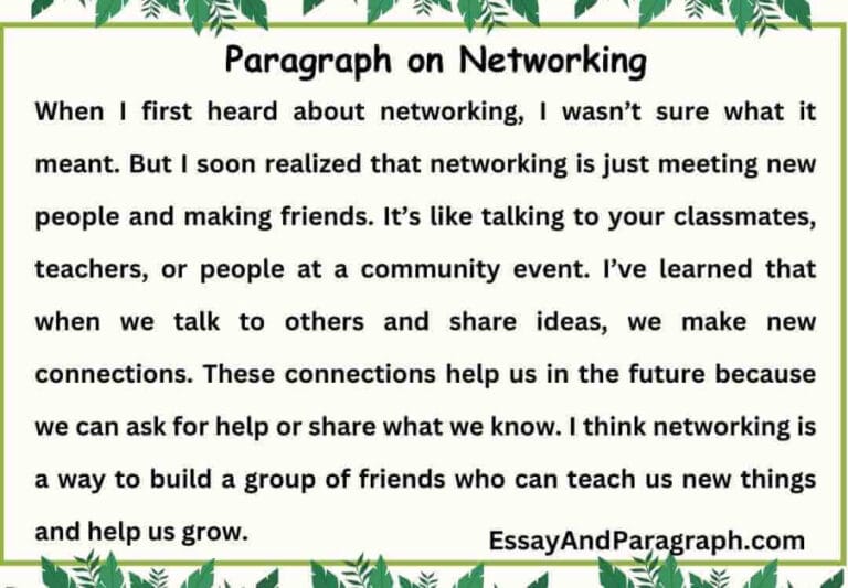 Paragraph on Networking [100, 150, 200, 250 And 300 words]
