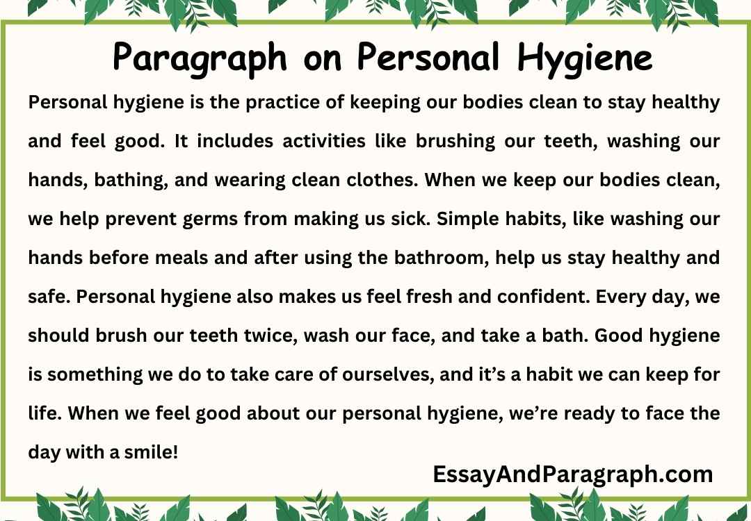 Paragraph on Personal Hygiene [100, 150, 200, 250 And 300 Words]