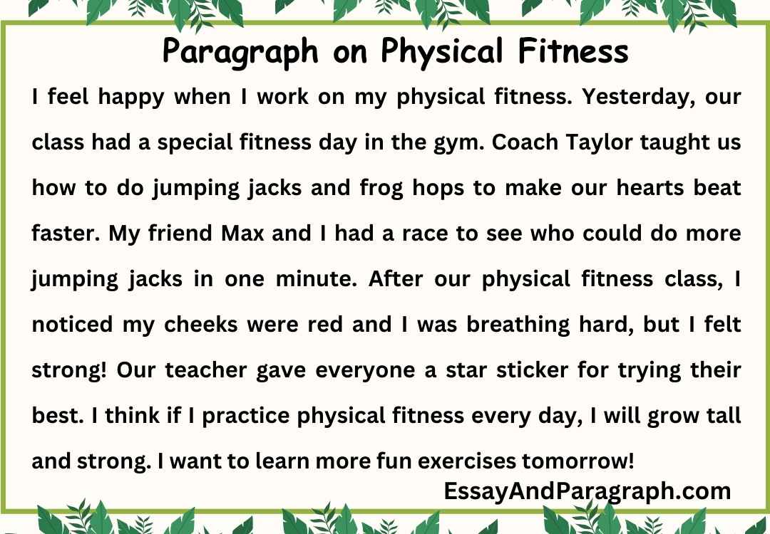 Paragraph on Physical Fitness [100, 150, 200, 250 And 300 words]