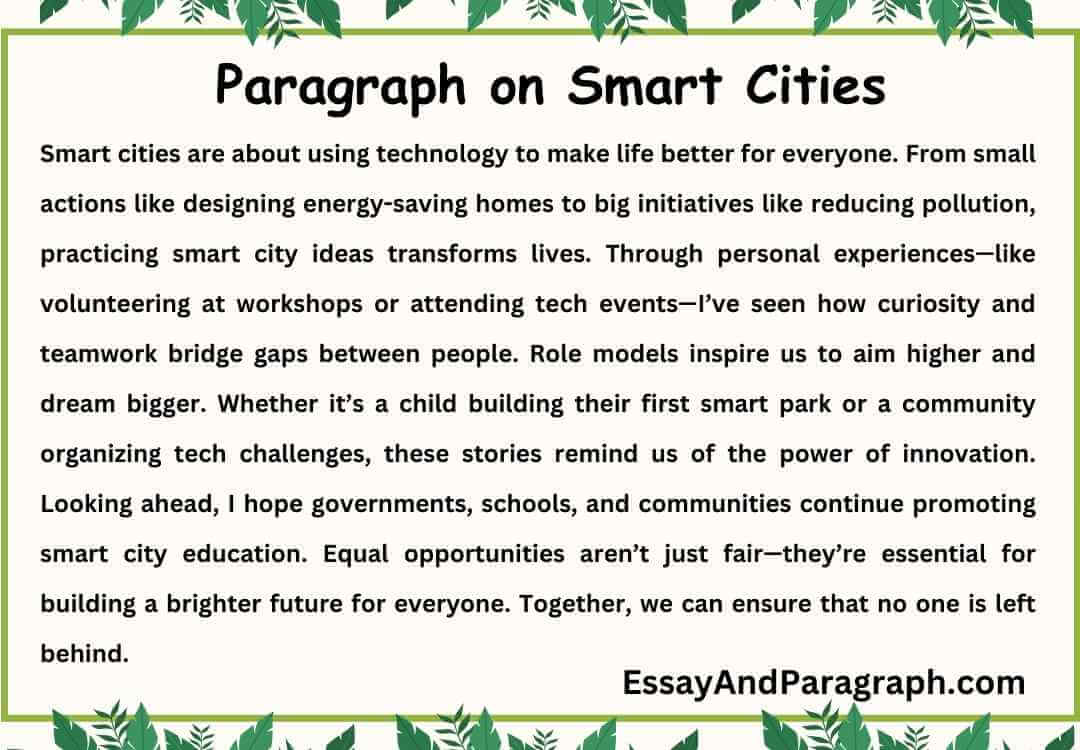 Paragraph on Smart Cities [100, 150, 200, 250 And 300 words ...