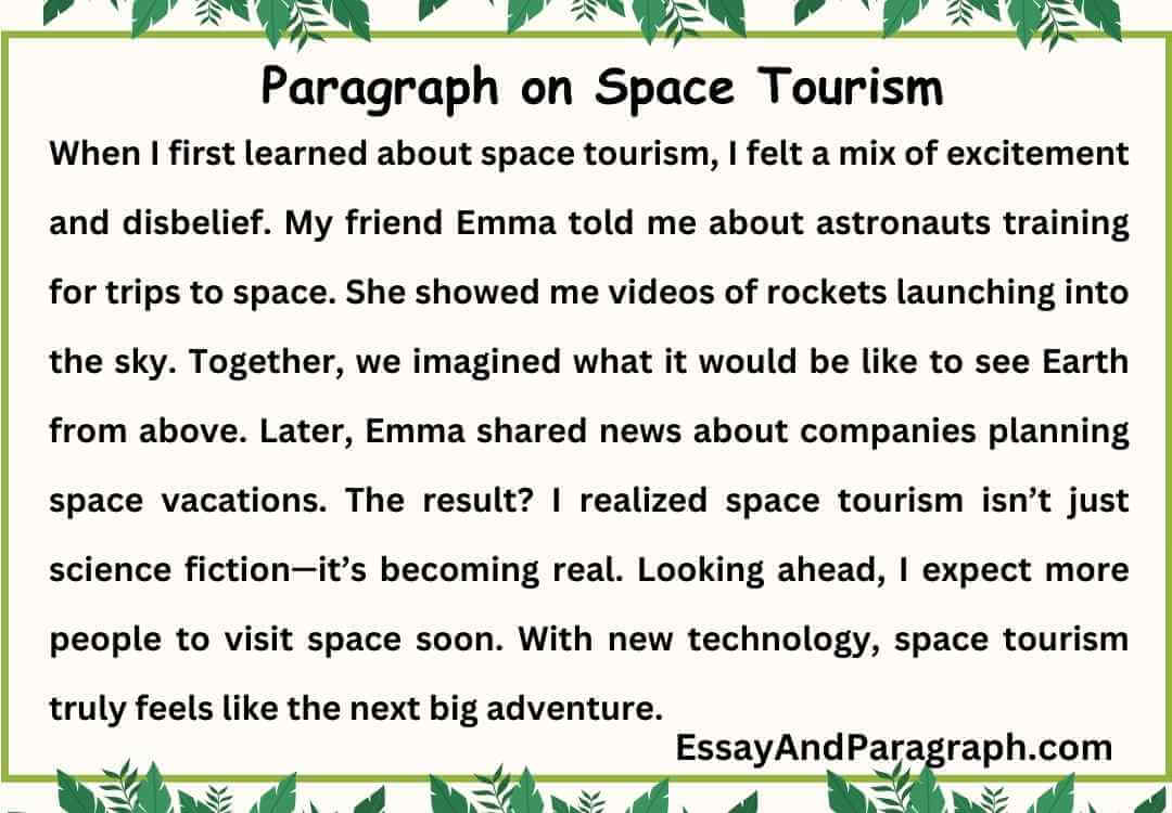 Paragraph on Space Tourism [100, 150, 200, 250 And 300 words]