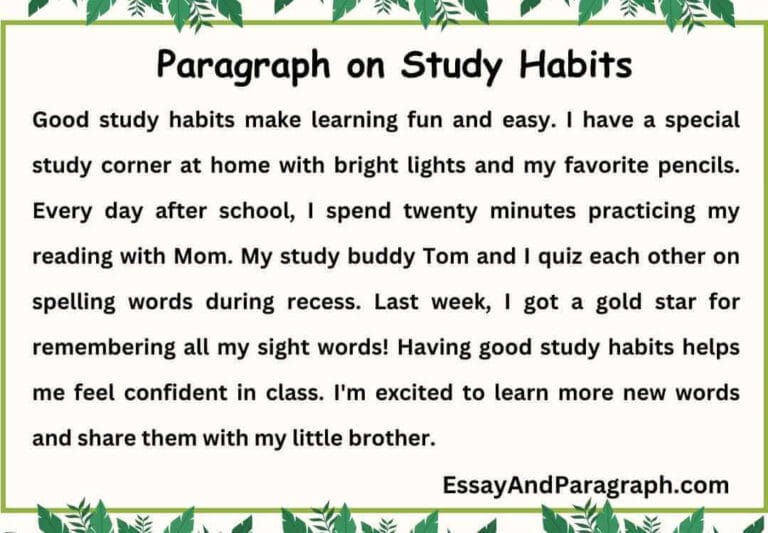 Paragraph on Study Habits [100, 150, 200, 250 And 300 Words]