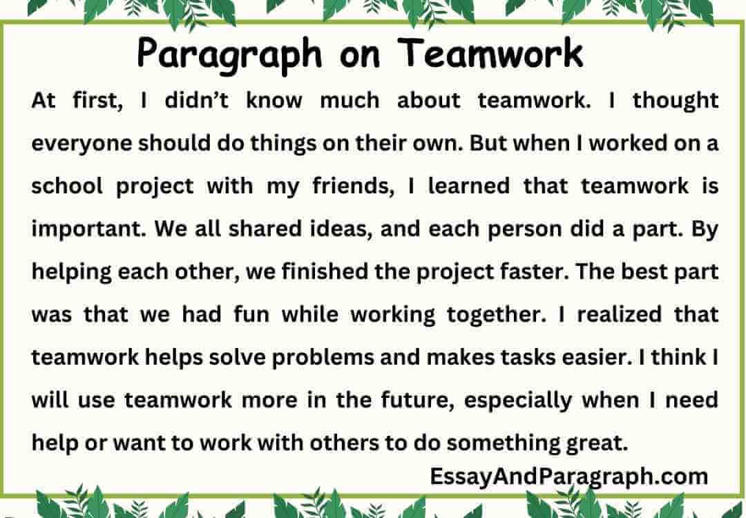 Paragraph on Teamwork [100, 150, 200, 250 And 300 words]