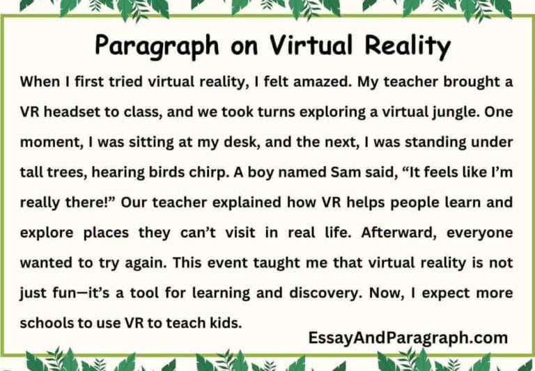 Paragraph on Virtual Reality [100, 150, 200, 250 And 300 words]