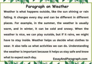 Paragraph on Weather [100, 150, 200, 250 And 300 words]