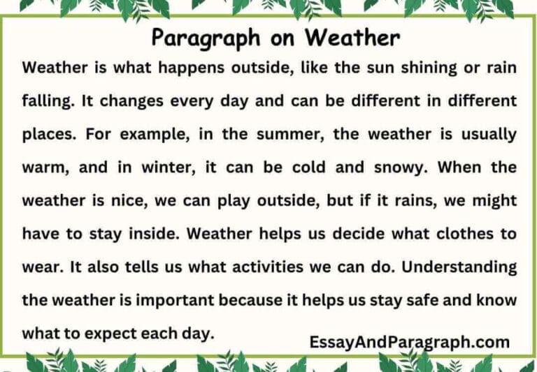 Paragraph on Weather [100, 150, 200, 250 And 300 words]