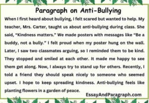 Paragraph on Anti-Bullying (100, 150, 200, 250 And 300 words)