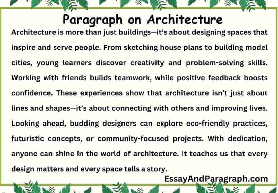 Paragraph on Architecture (100, 150, 200, 250 And 300 words)