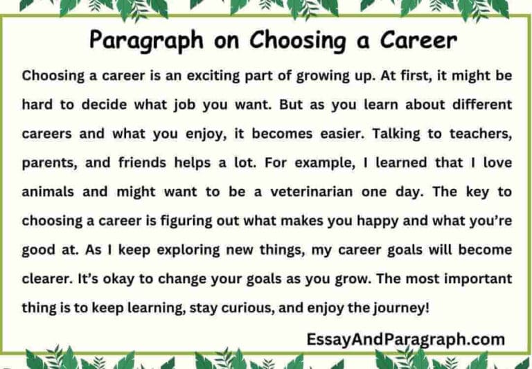 Paragraph on Choosing a Career (100, 150, 200, 250 And 300 words)