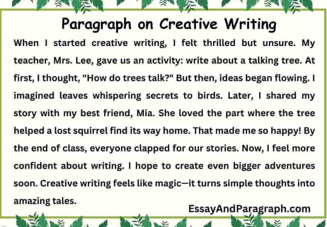 Paragraph on Creative Writing (100, 150, 200, 250 And 300 words)