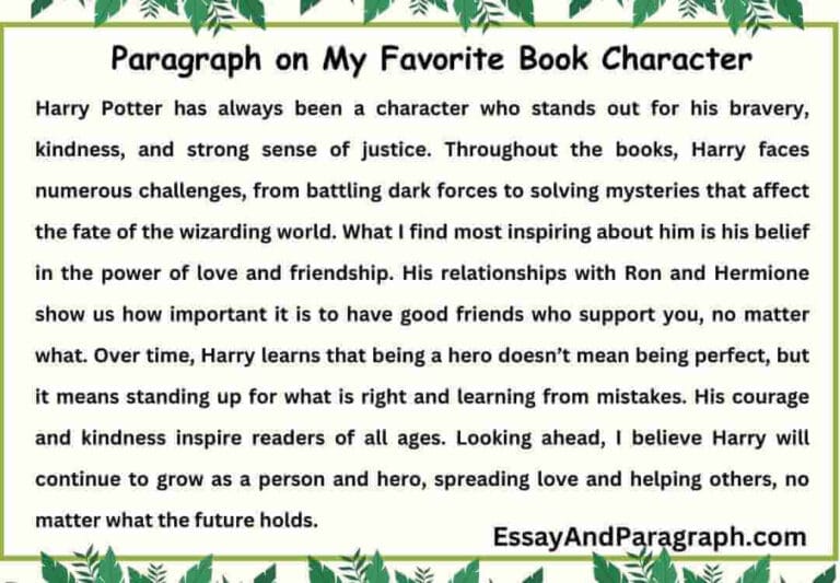 Paragraph on My Favorite Book Character (100, 150, 200, 250 And 300 words)